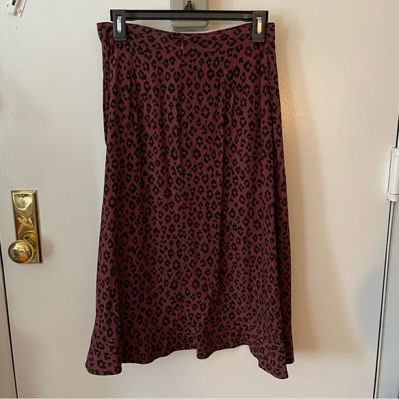 A.P.C. | Skirts | Apc Maroon Leopard Print Midi Skirt | Poshmark